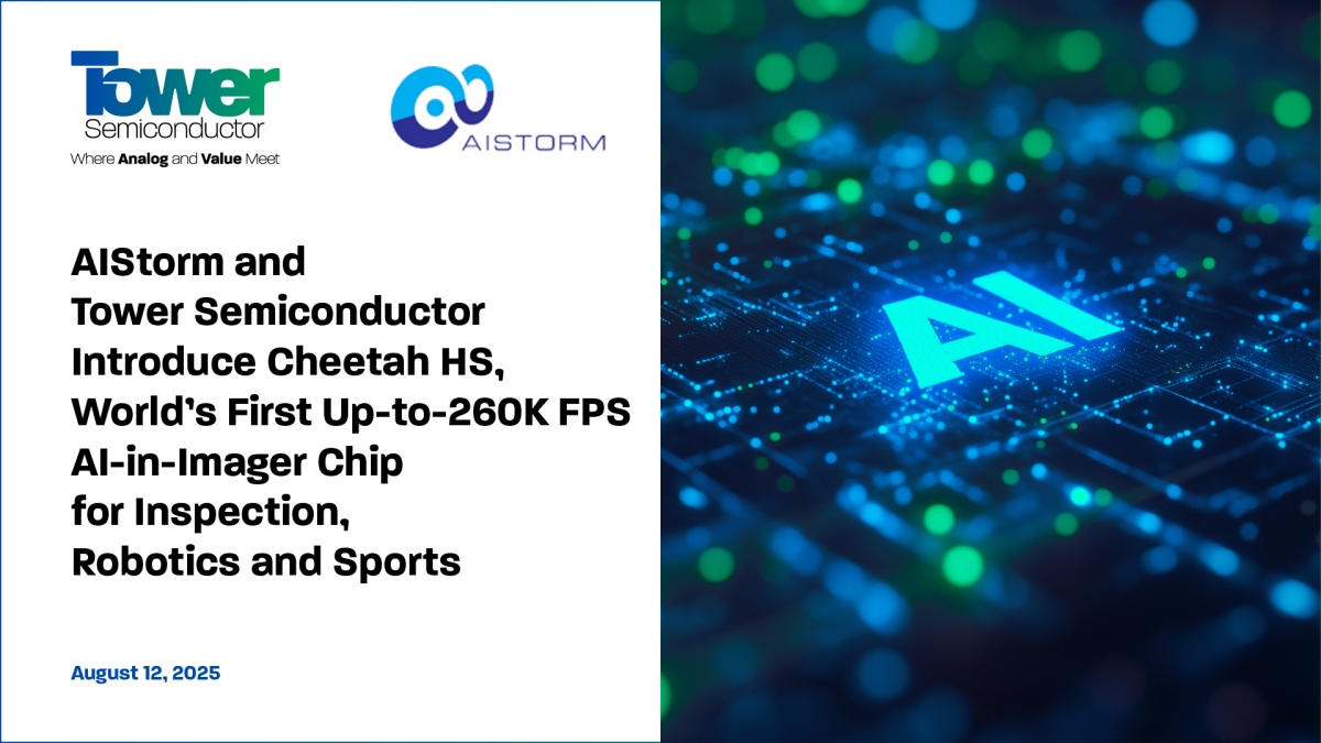 AIStorm & Tower Semiconductor Introduce Cheetah HS, World’s First Up-to ...