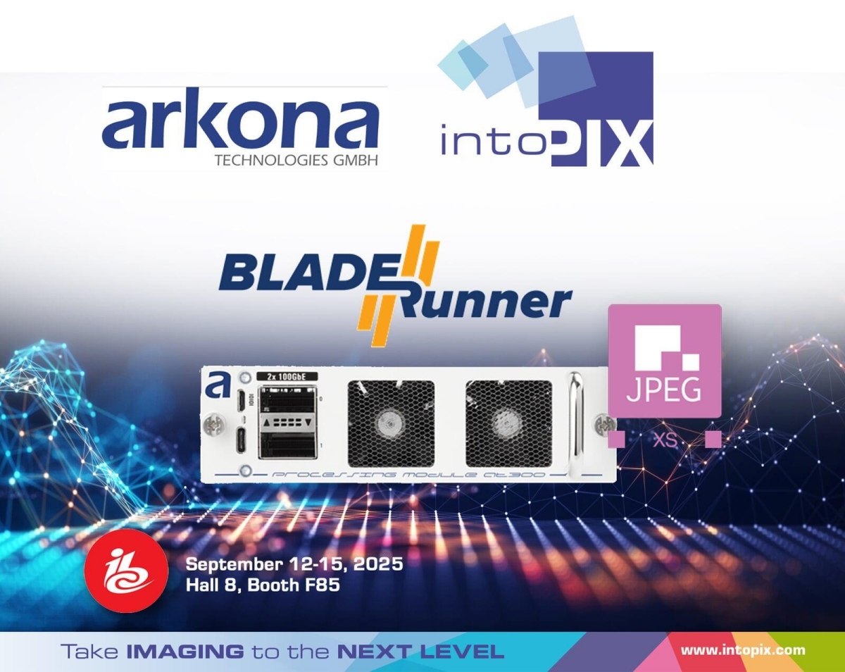 IntoPIX 和 Arkona Technologies 将下一代IP 广播工作流程的JPEG XS 密度提高一倍